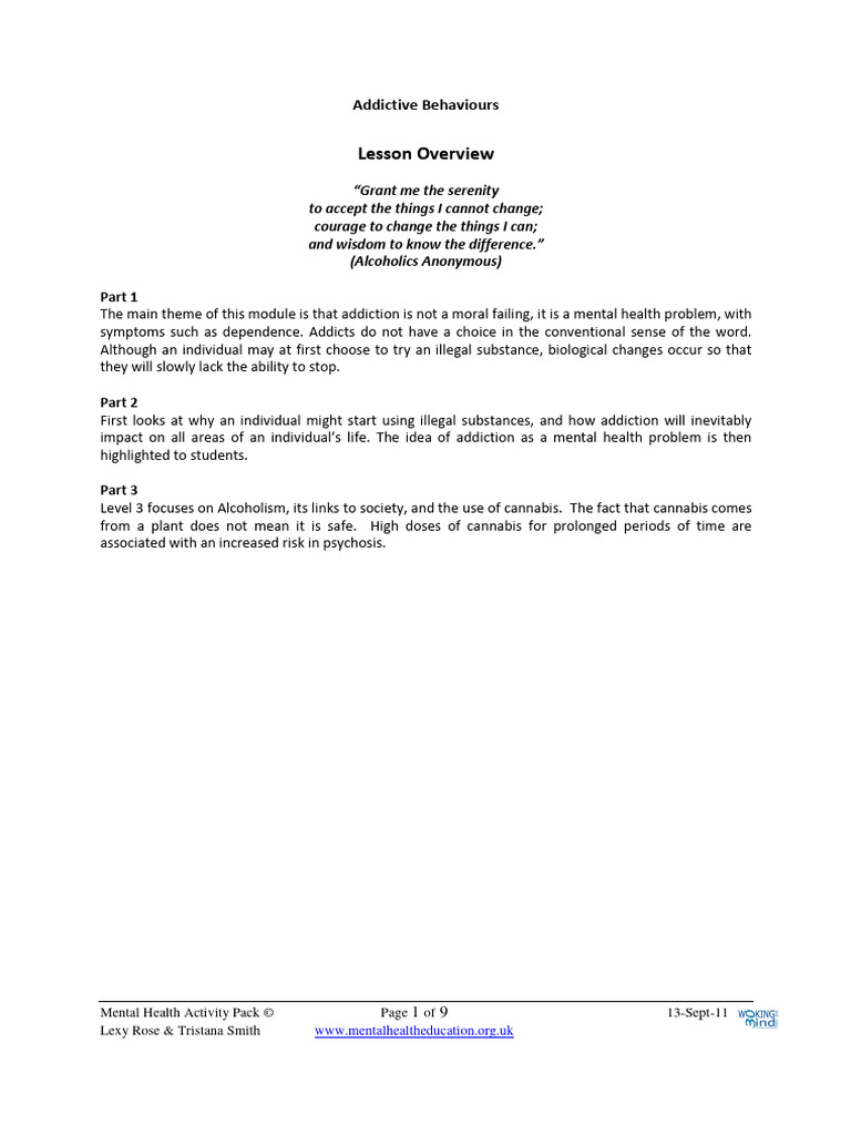 Complete Addictive Behaviours Student Module | PDF | Substance ...