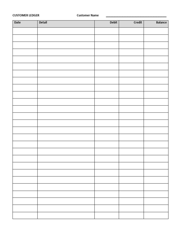 Customer Ledger Form | PDF
