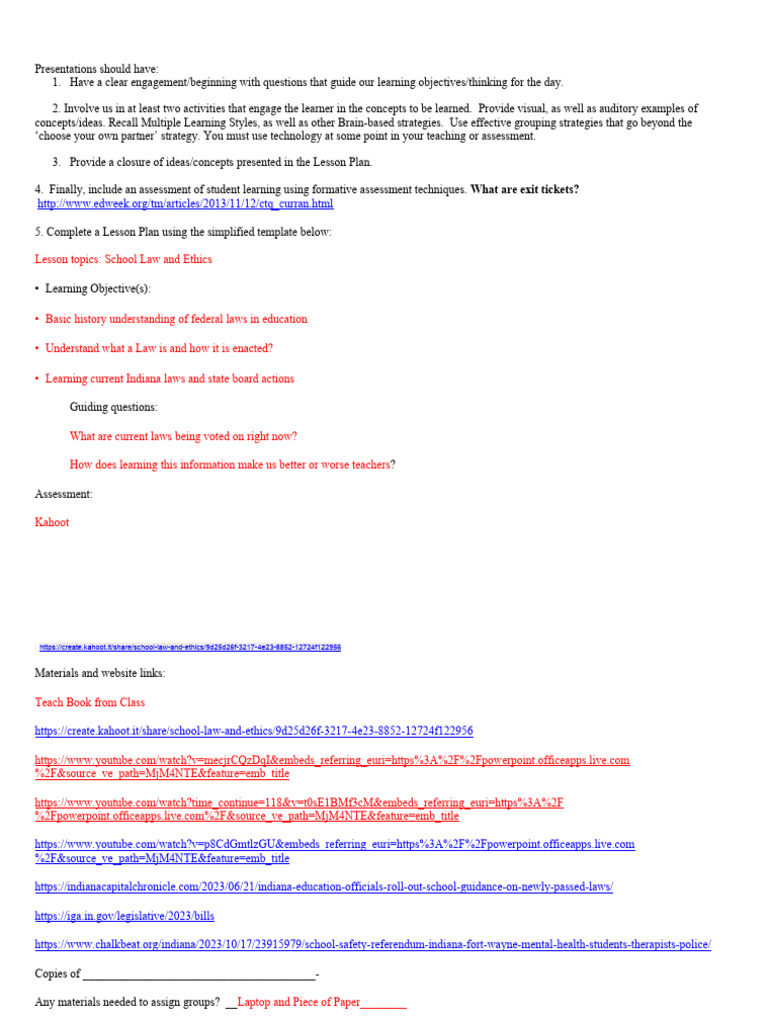 Presentations Should Have | PDF | Lesson Plan | Teaching