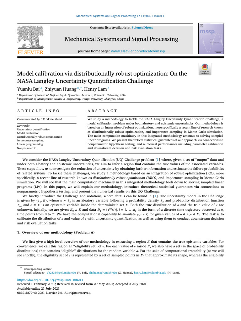 1 s2.0 S0888327021005847 Main | PDF | Bayesian Inference | Mathematical Optimization