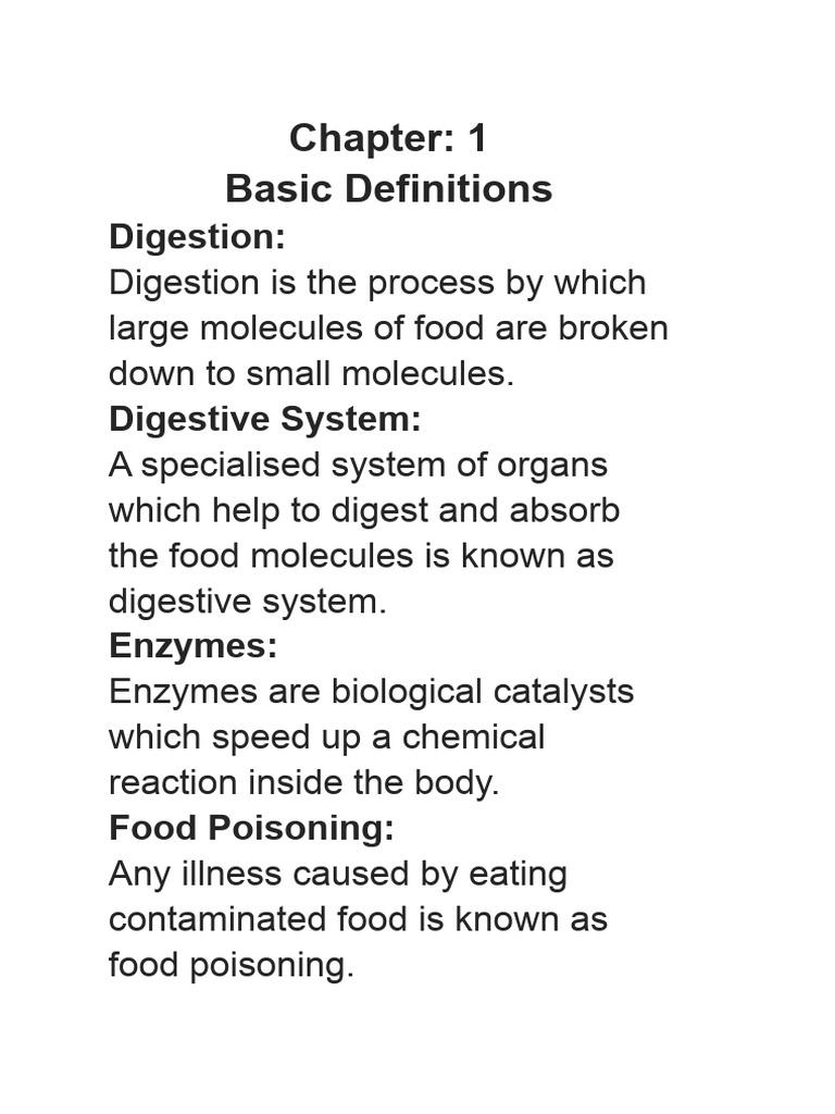 Chapter 1 Pdf Digestion Diet Nutrition