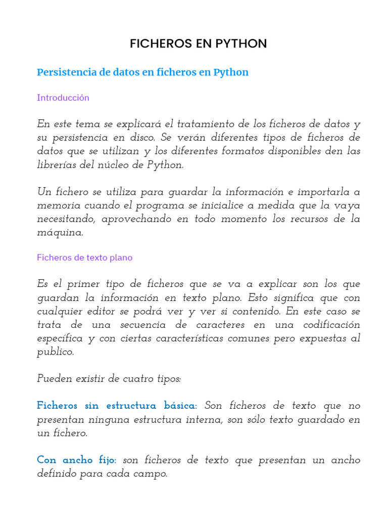 UT06-Ficheros en Python | PDF | Archivo de computadora | Python ...