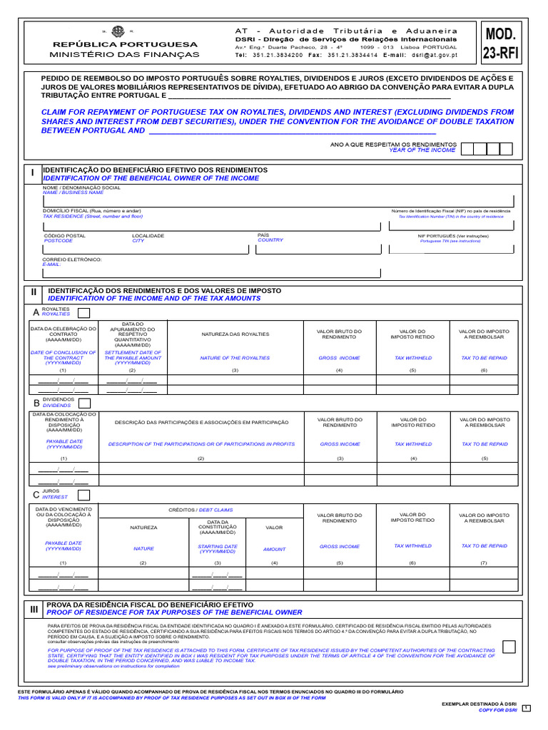 POR Modelo - 23 - RFI - Uk | PDF | Impostos | Cheque (banco)