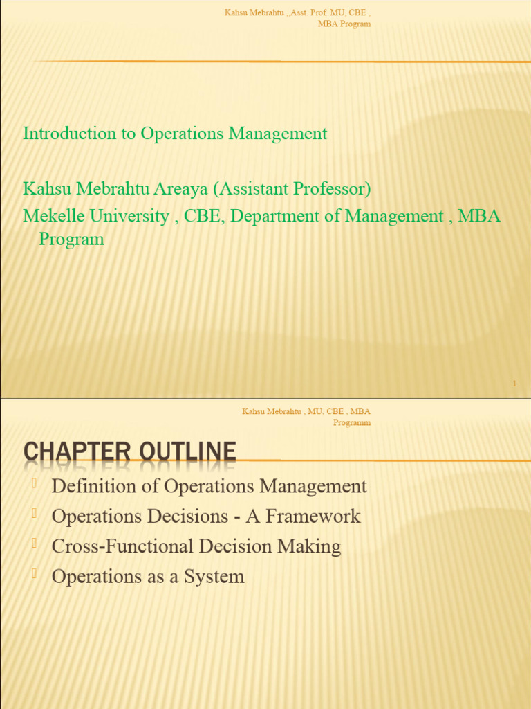 CH-1 Introduction To OM | Download Free PDF | Labour Economics | Inventory