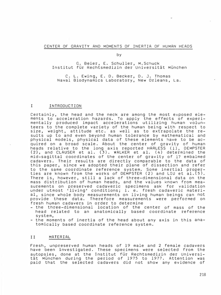 6 - Center Os Gravity and Moments of Inertia of Humans Head - Beier - G ...