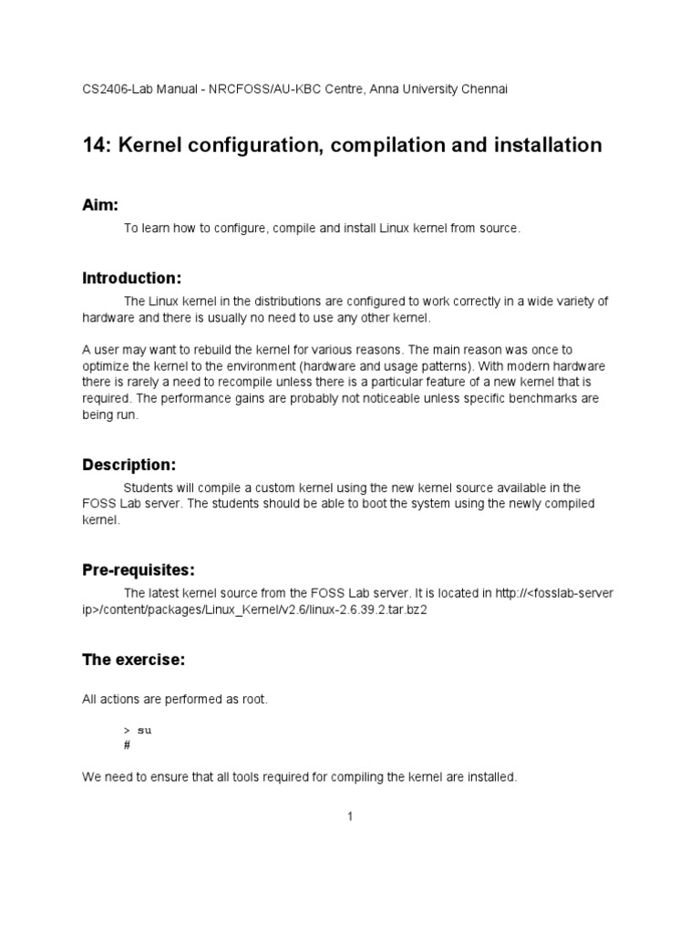 Kernel Configuration Compilation and Installation | PDF | Linux | Linux ...