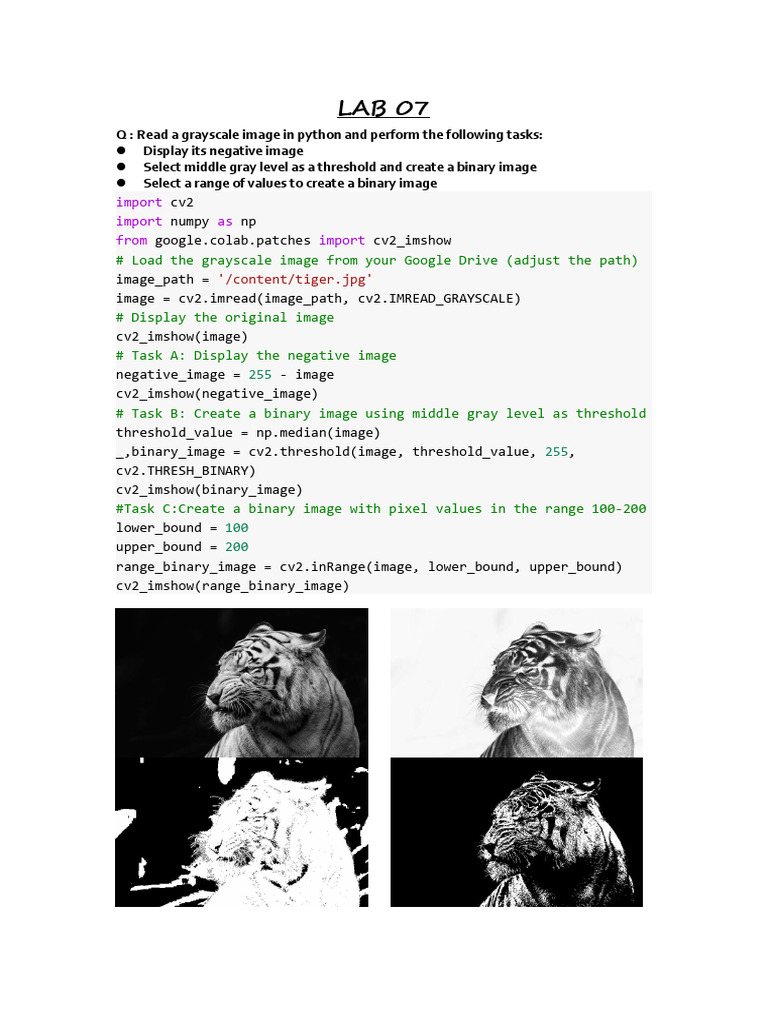 Dip Lab 7 | PDF | Computer Programming | Computer Vision