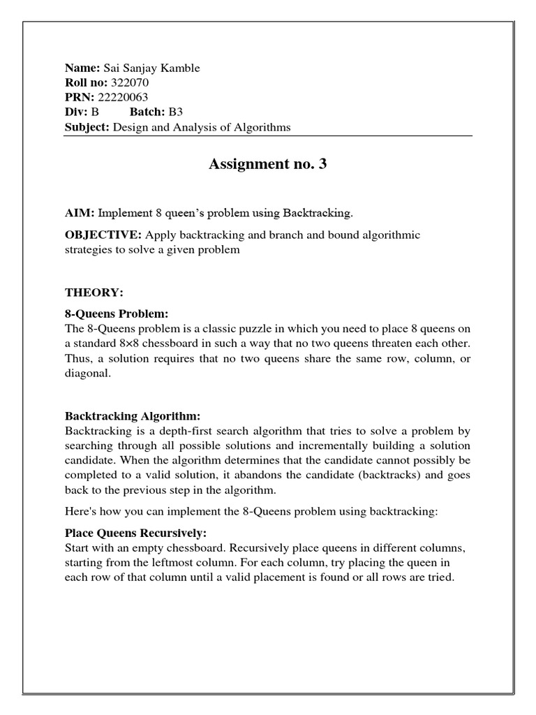 B3 - 322070 - Sai Kamble - Assig - 3 | PDF | Mathematics | Computer ...