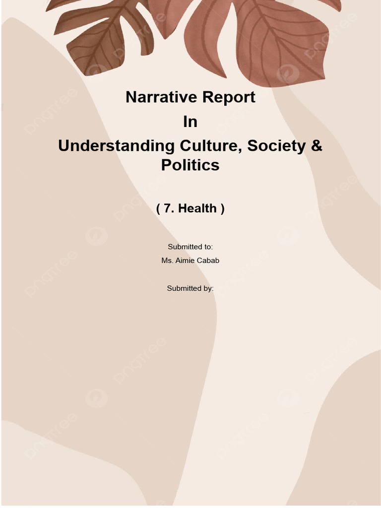 Narrative Report - UCSP | PDF | Minority Group | Social Status