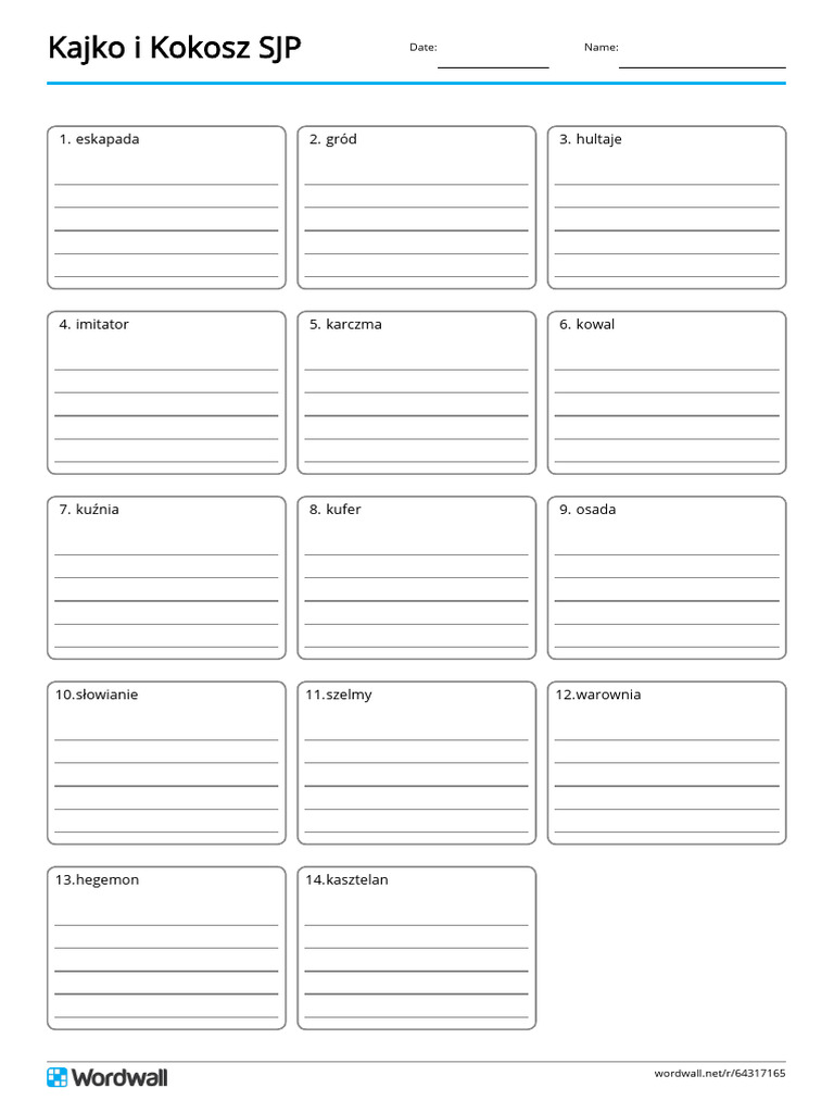 Kajko I Kokosz SJP Writing Frame | PDF