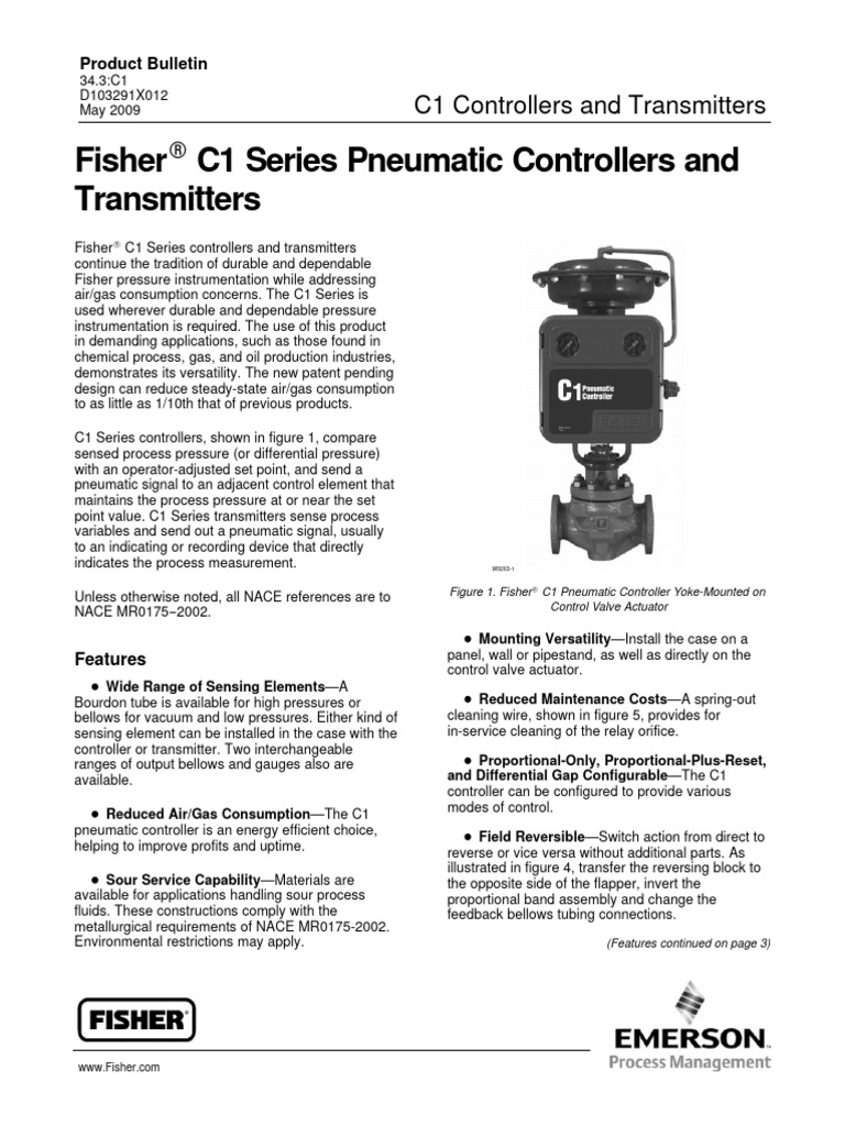 Fisher C1 Series Pneumatic Controllers and Transmitters | Download Free ...