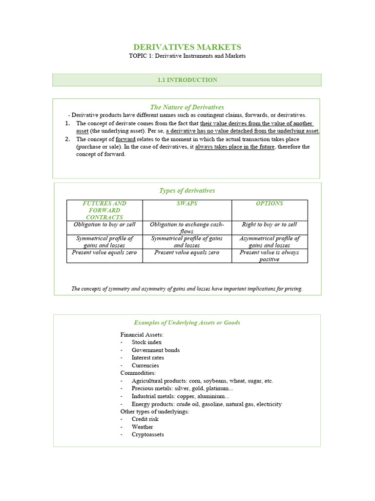 Derivatives Markets | PDF | Derivative (Finance) | Futures Contract Derivatives Markets | PDF | Derivative (Finance) | Futures Contract