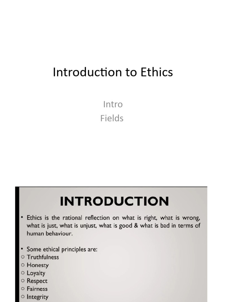 Introduction To Ethics | PDF
