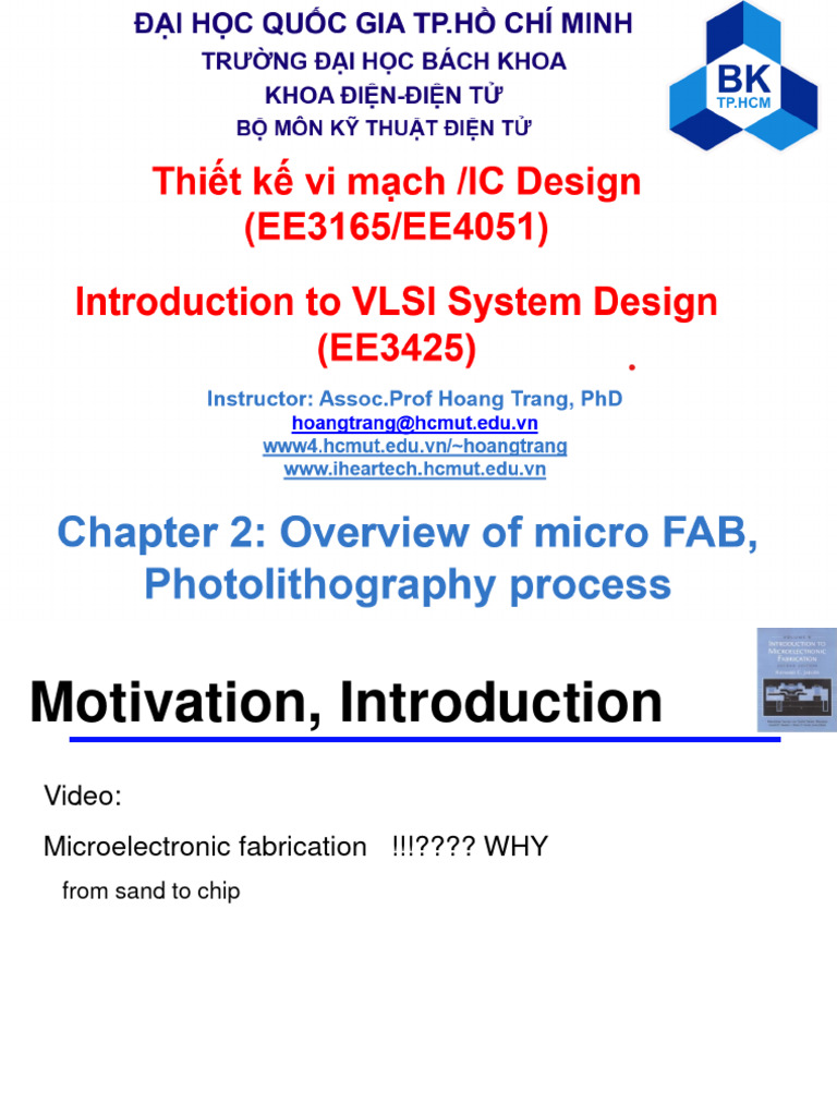 Part1 Chapter2 FAB and Photolithography EE3165 EE3425 EE4051 | PDF ...