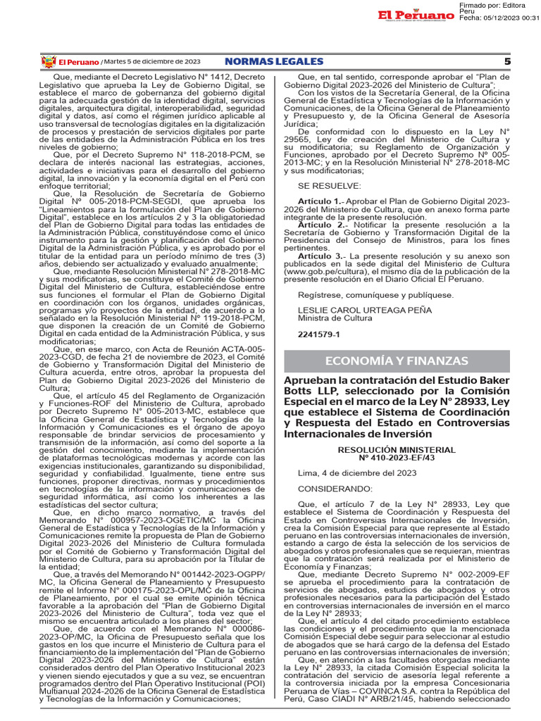 Estudio Legal | PDF | Ministerio (Departamento de Gobierno) | Gobierno E