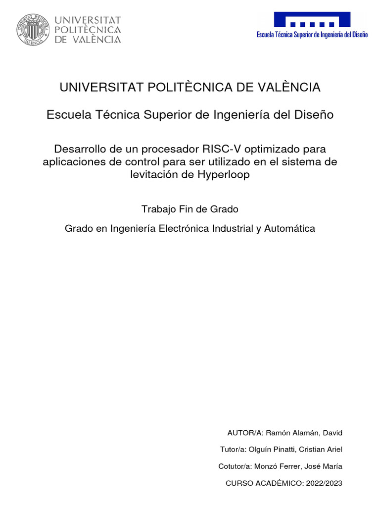RISC-V Processor for Hyperloop Control | PDF | Hardware Description ...