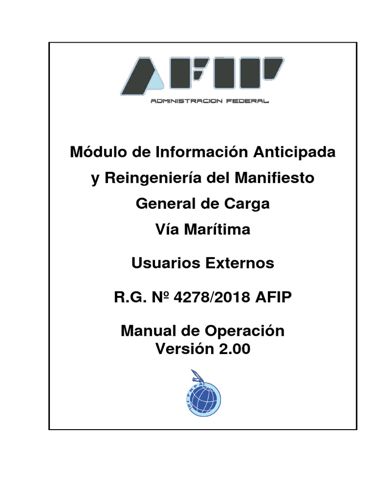 Manifiesto Carga Maritima Manual | PDF | aduana | Informática