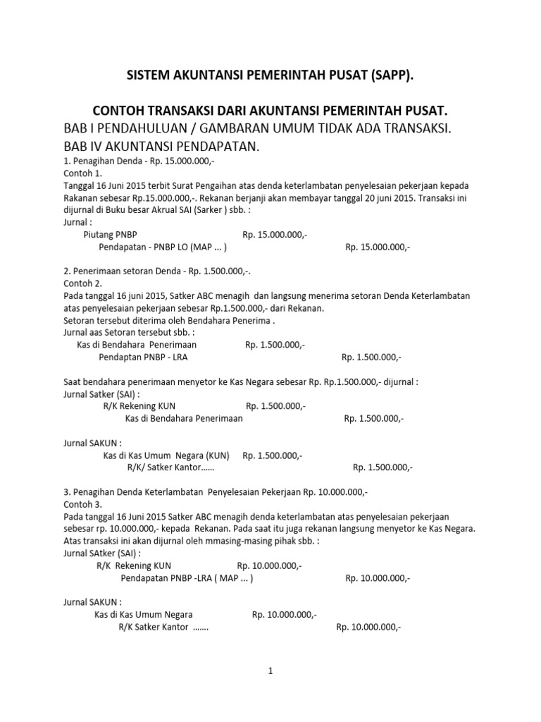 Juknis Jurnal Ak. Pem. Pusat - Sapp. | PDF