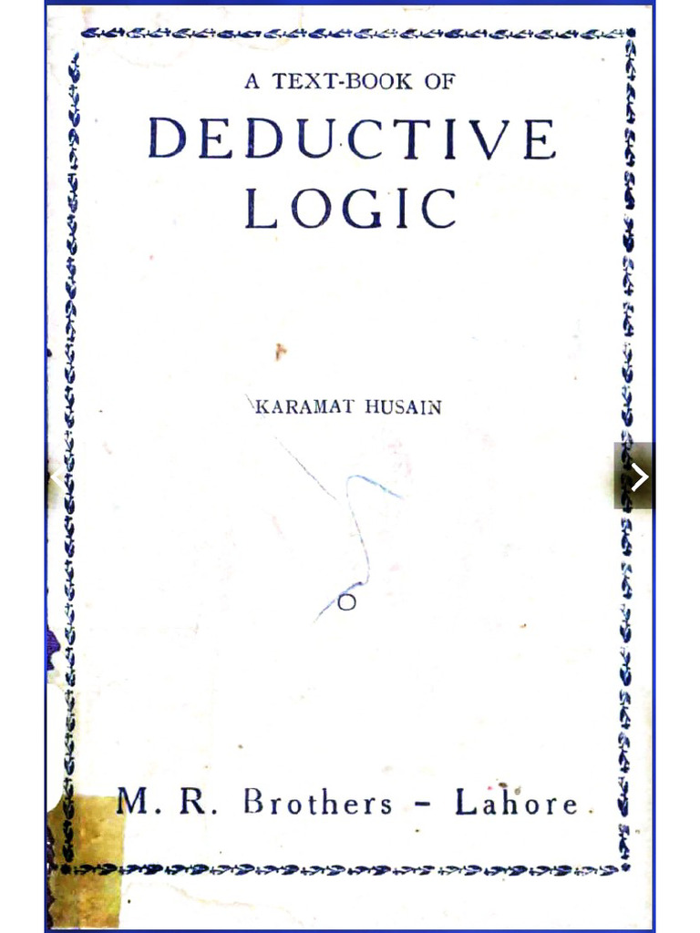 Deductive Logic Chapter # 01 | PDF