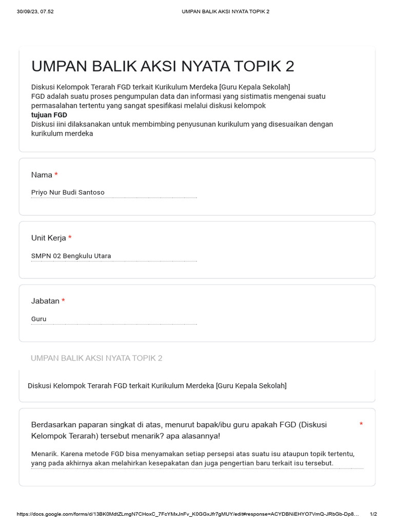 Umpan Balik Pak Sugeng 1 | PDF | Karier & Perkembangan | Seni