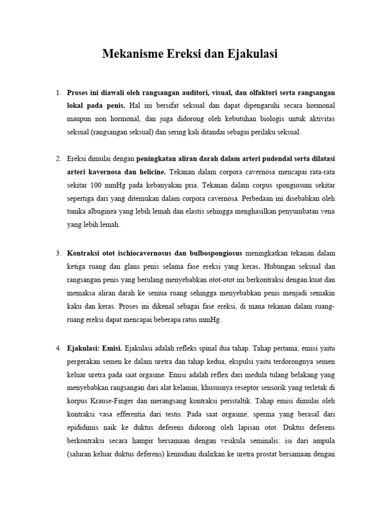 Mekanisme Ereksi dan Ejakulasi Pria | PDF