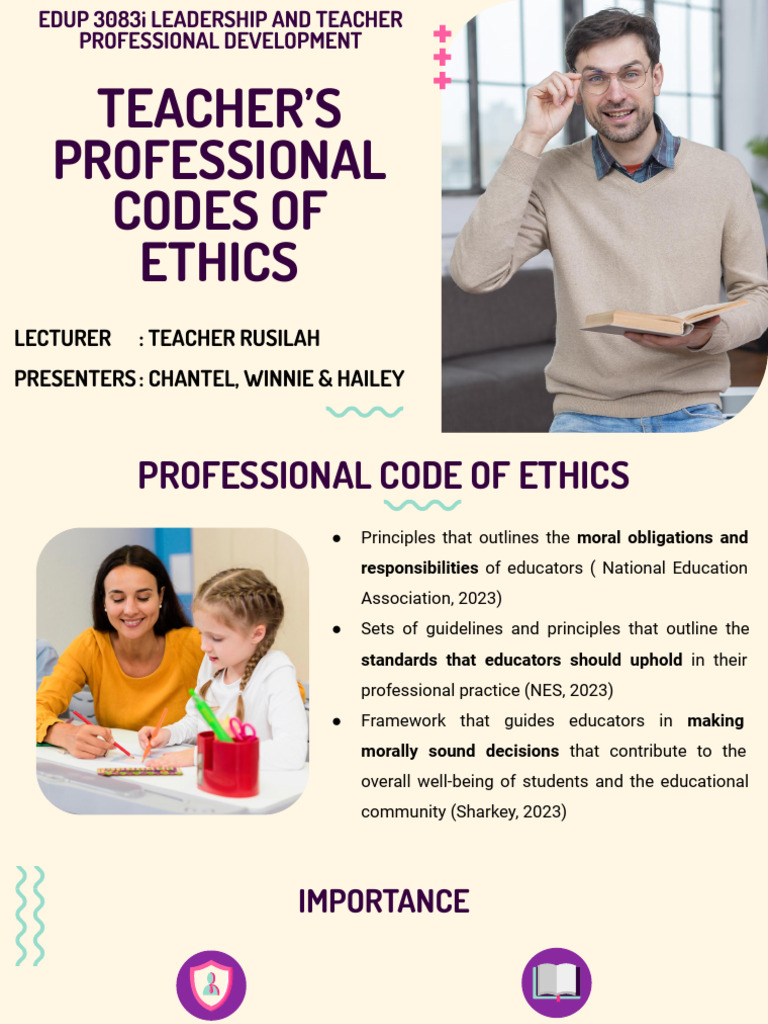 Teacher Professinal Codes of Ethics | PDF | Teachers | Profession