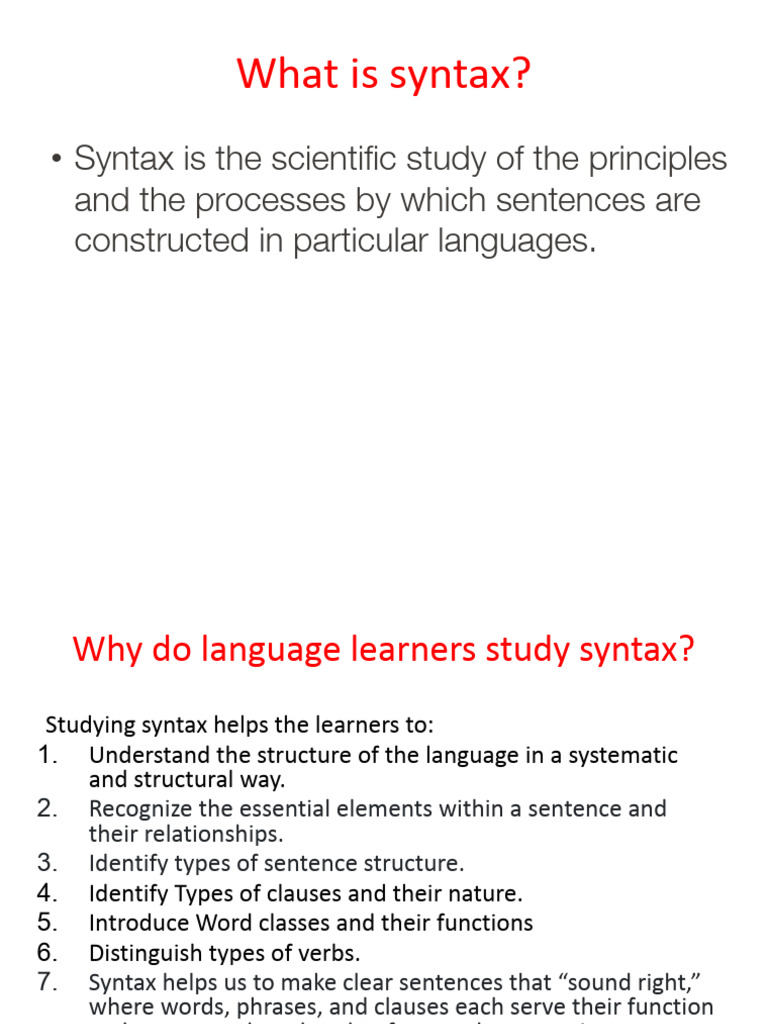 What Is Syntax | PDF | Syntax | Word