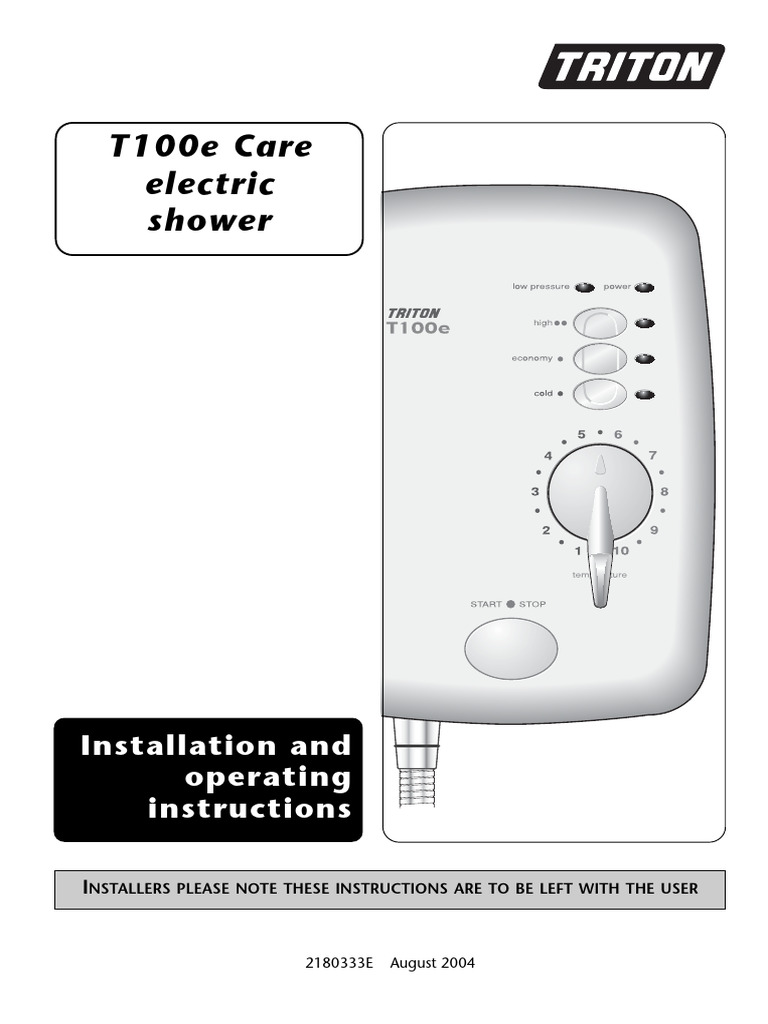 Triton T100e Shower | PDF | Ac Power Plugs And Sockets | Fuse (Electrical)