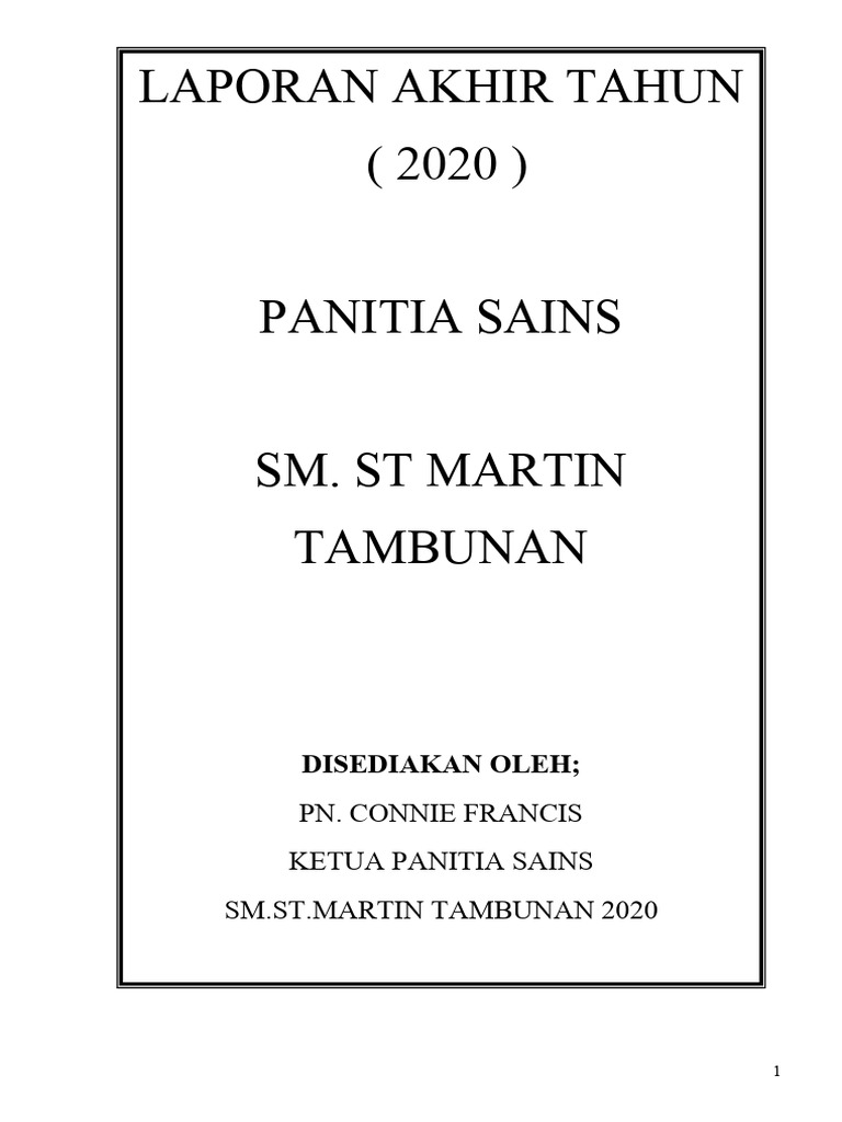 Laporan Akhir Tahun Panitia Sains 2022 | PDF