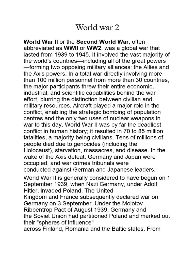 World War 2 | PDF | World War II | Axis Powers