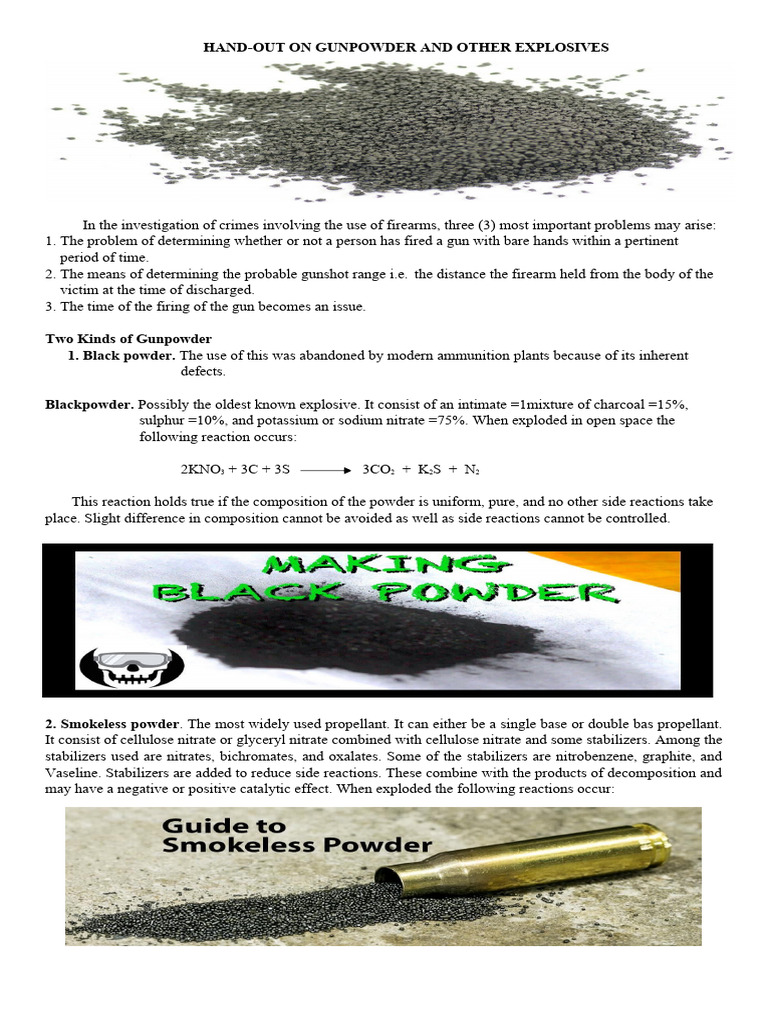 Gunpowder Residues | PDF | Gunpowder | Explosion
