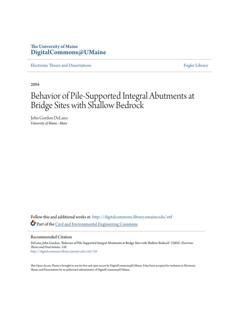Behavior of Pile-Supported Integral Abutments at Bridge Sites With ...