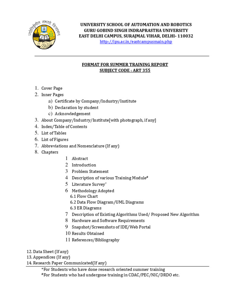 Internship Report Format For GGSIPU | PDF | Computing | Computer Science