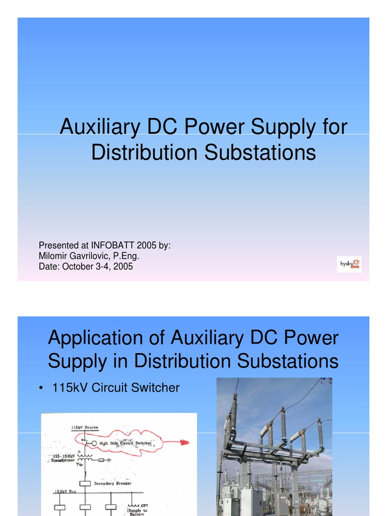Auxiliary DC Power Supply For Distribution Substations | PDF | Battery ...