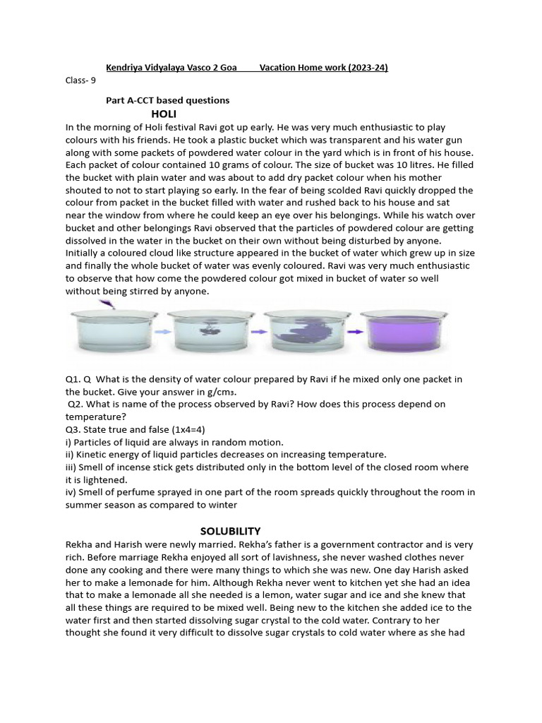 Autumn Break Home Work Class 9 | PDF | Velocity | Acceleration