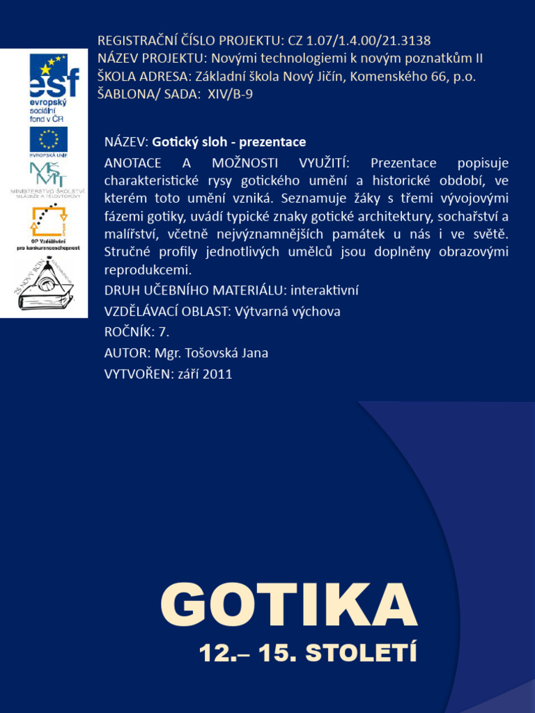 09 Gotický Sloh Prezentace 1 | PDF