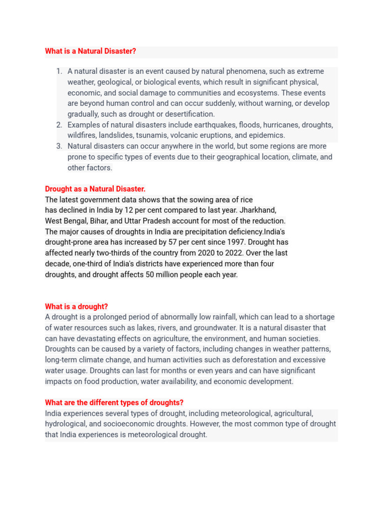 What Is A Drought | PDF | Drought | Natural Disasters