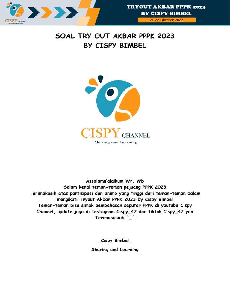 Soal Tryout Akbar PPPK 2023 by Cispy Bimbel | PDF