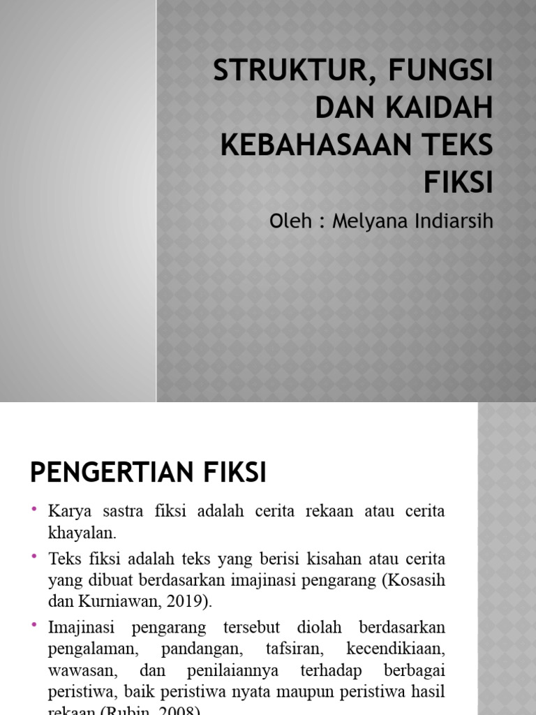 Struktur, Fungsi Dan Kaidah Kebahasaan Teks Fiksi | PDF | Fiksi Umum
