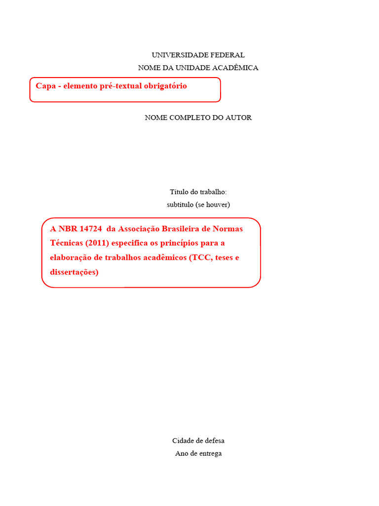 Template TCC | Download grátis PDF | Abstract (resumo) | Citação