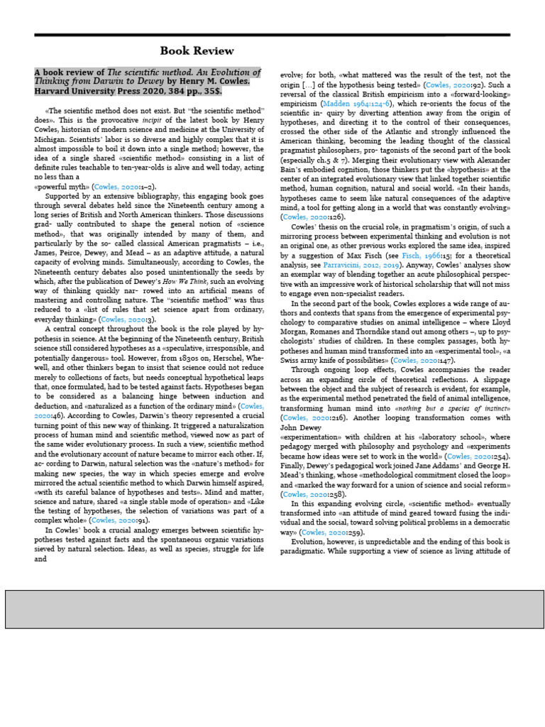 A Book Review of The Scientific Method. An Evolution of Thinking From ...