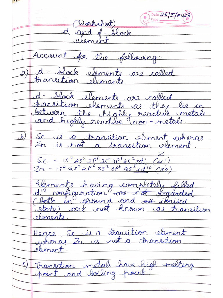 D and F Block Worksheet | PDF