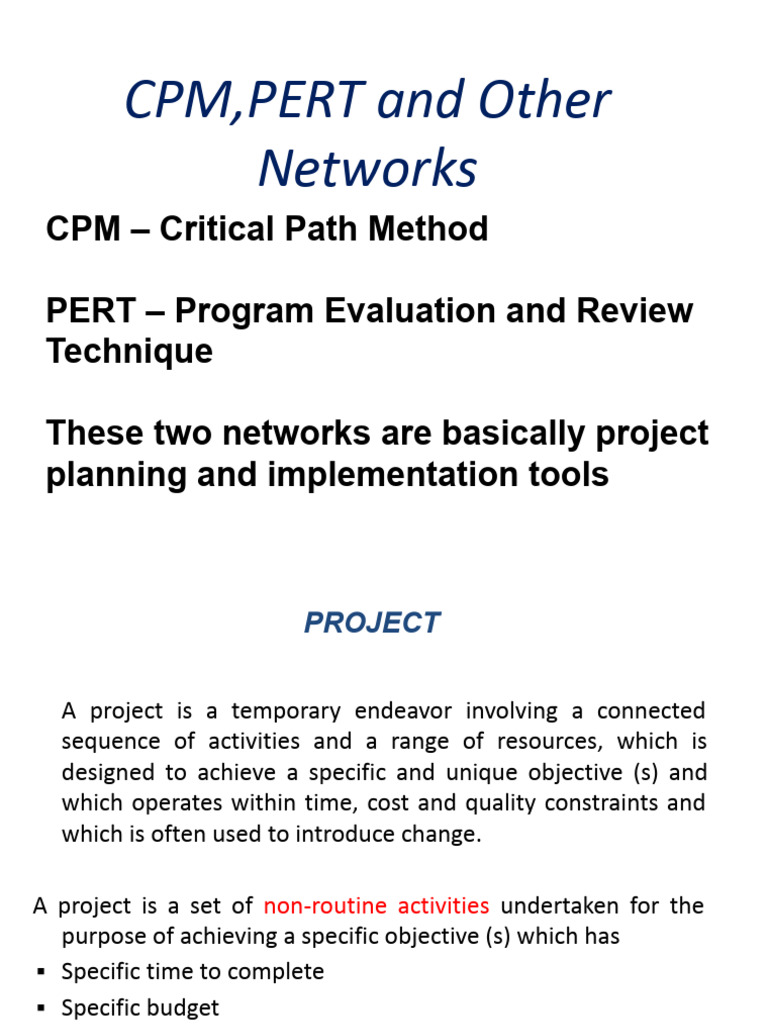 Slide No. 04 - Pert - Cpm1 | PDF | Analysis | Applied Mathematics