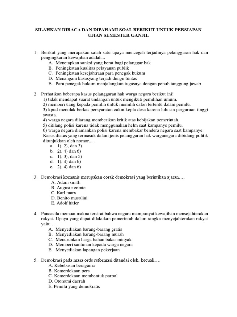 Kisi Ujian PKN | PDF | Politik | Ilmu Sosial