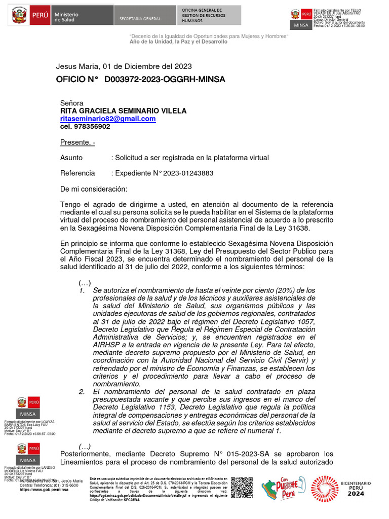 Oficio 003972 2023 Oggrh | PDF | Apelación | Gobierno