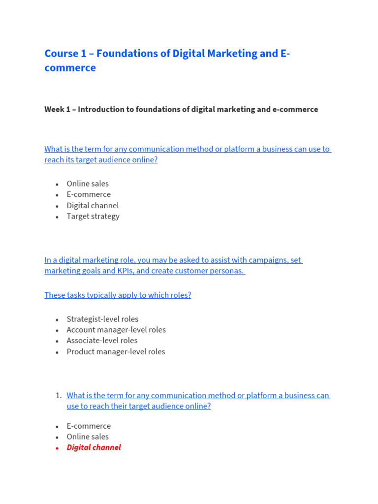 Foundations of Digital Marketing and E-Commerce | PDF | Digital ...