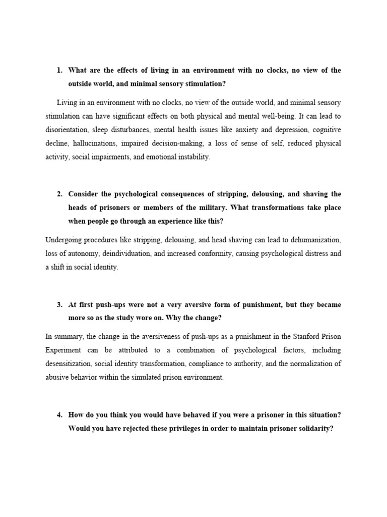 Effects of Isolation and Dehumanization | PDF