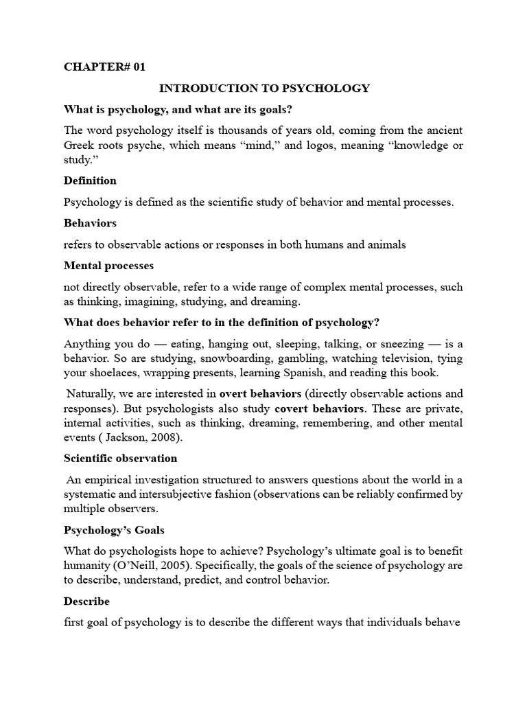 Chapter 1 | PDF | Psychology | Mind