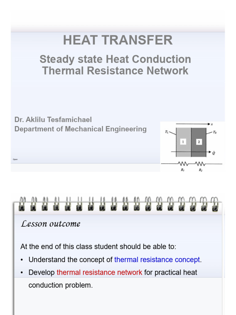 Lecture 4 - Thermal Resistance Network | PDF | Thermal Conduction ...