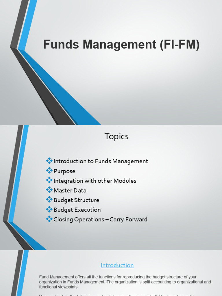 Overview of Funds Management in SAP | PDF | Expense | Accounts Payable